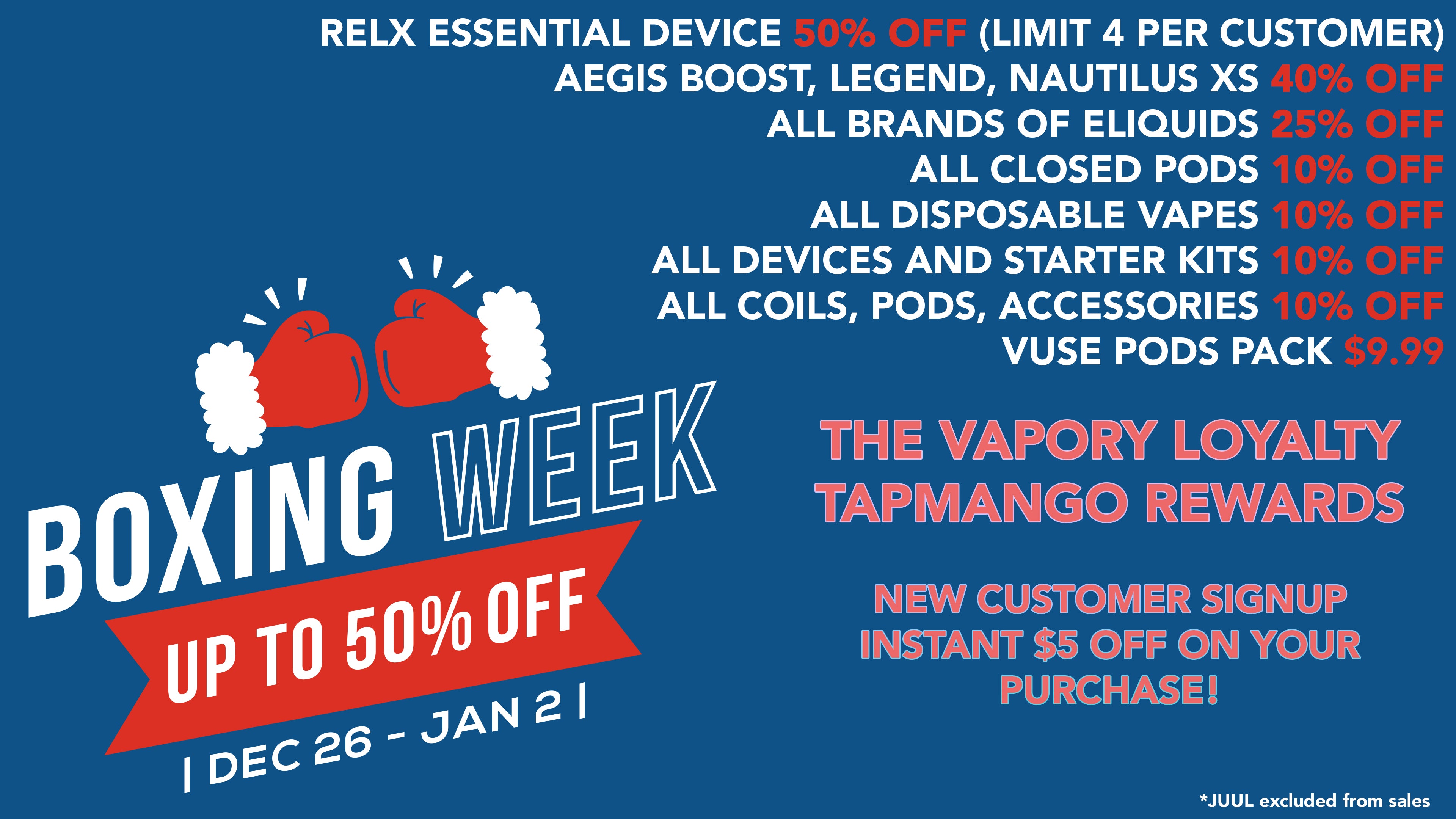 Boxing Week Sale Starts Dec 26th 12:00AM – The Vapory